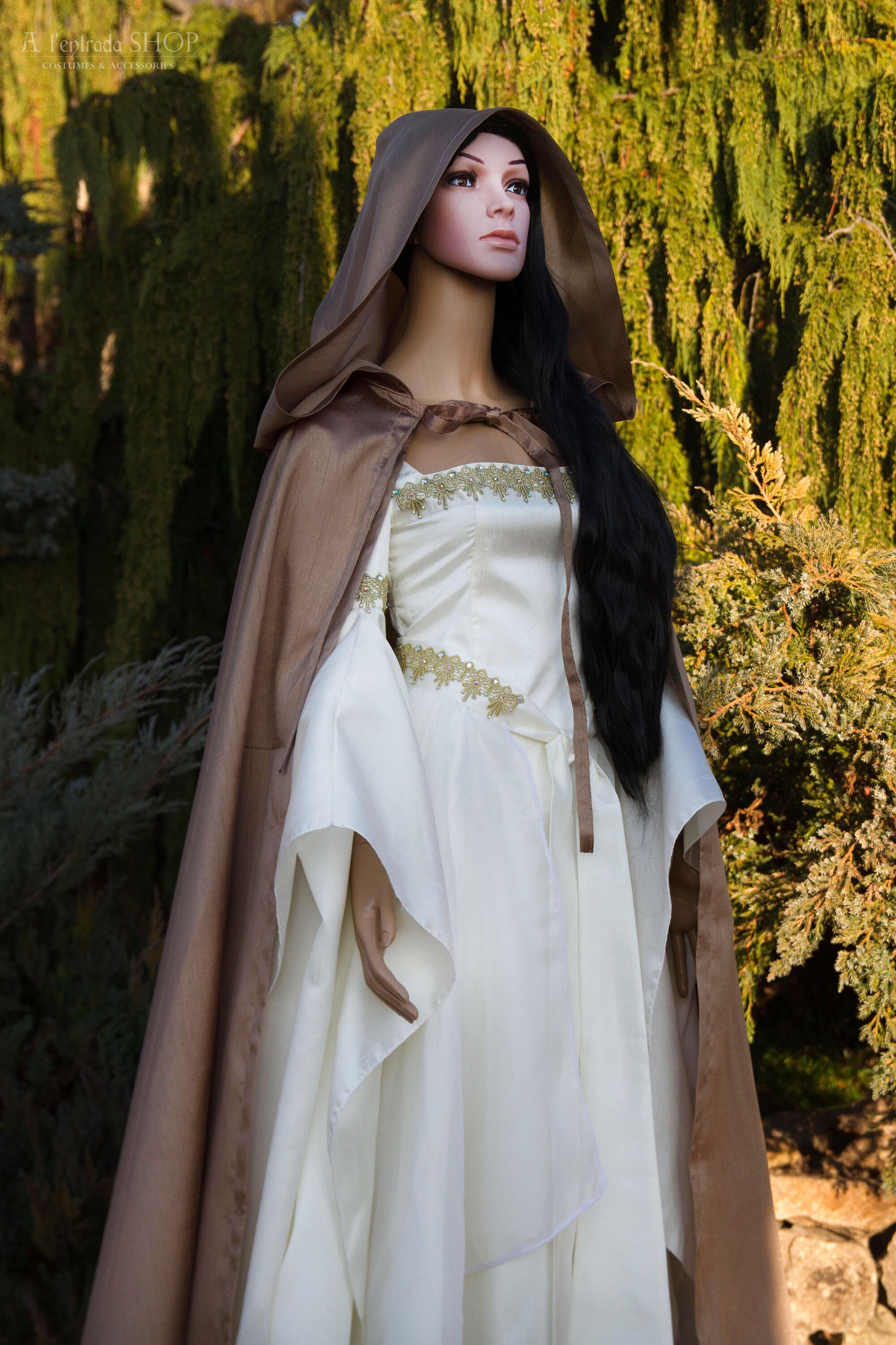 Elven Cloak With Hood. Medieval Fantasy Cape. Witch Cape With - Etsy