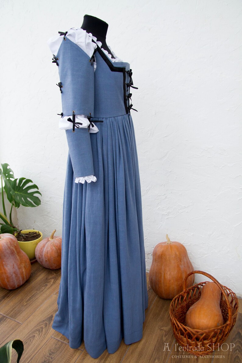 Blue Renaissance Gown Early XVI Century. Ren Faire Costume for - Etsy