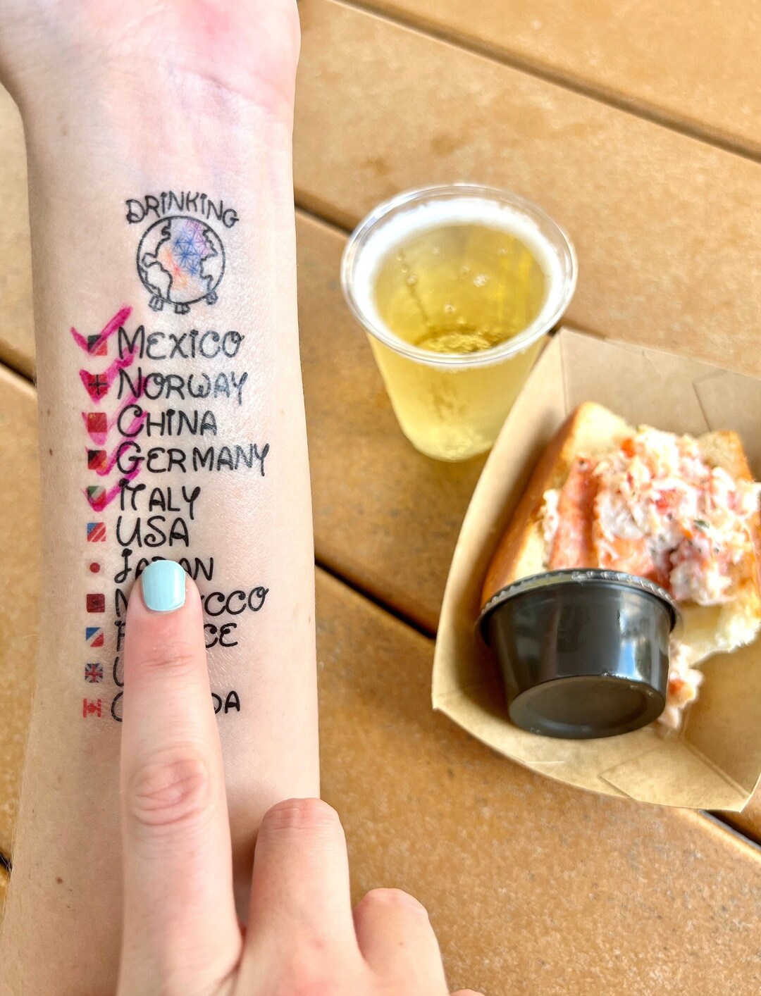 Drinking Around the World Passport Temporary Tattoo - Mouse Lettering ...