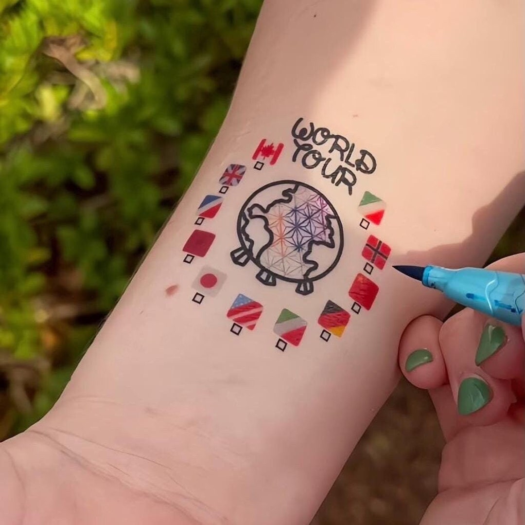 Circular World Tour - Around the World Passport Temporary Tattoo ...