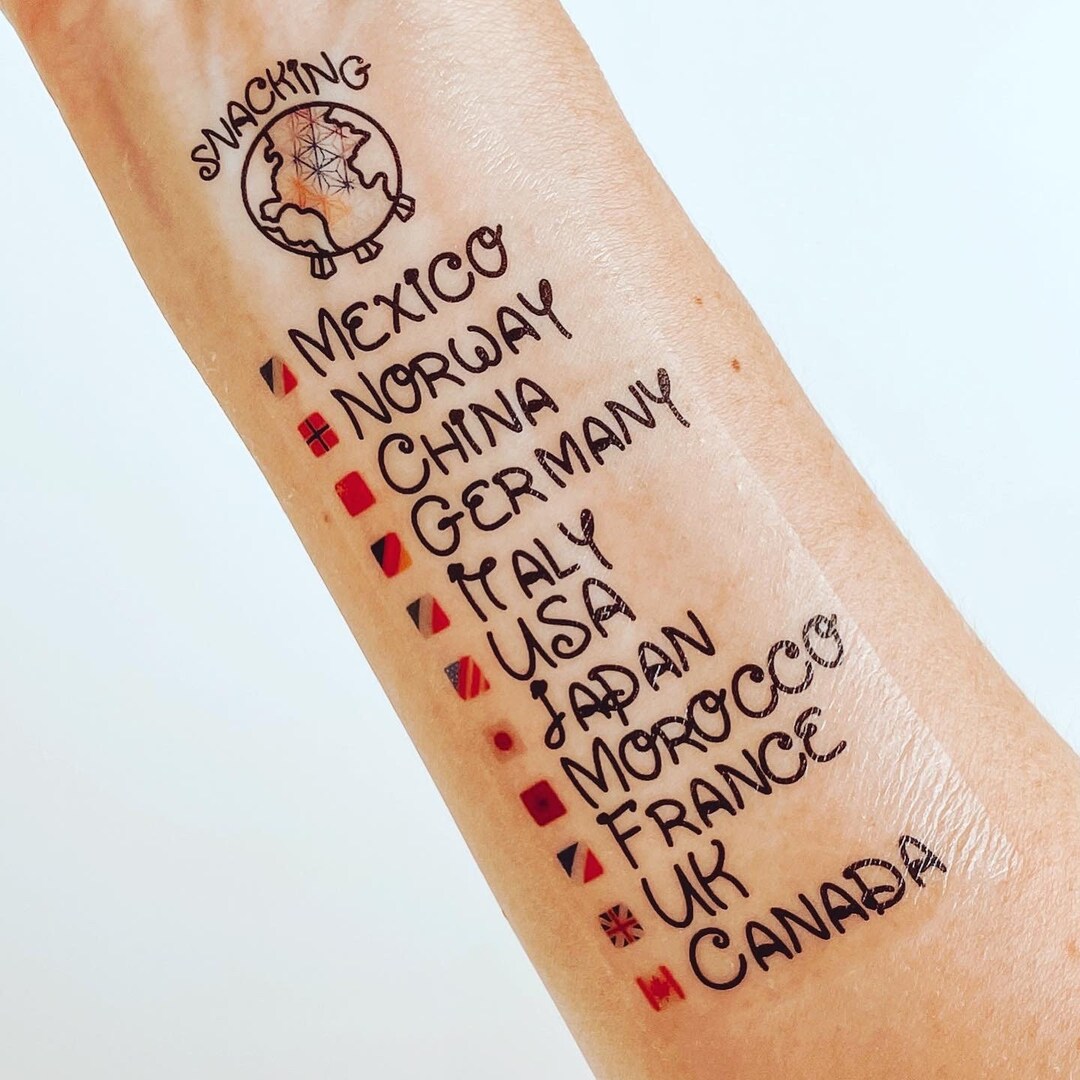 Snacking Around the World Passport Temporary Tattoo Epcot World ...