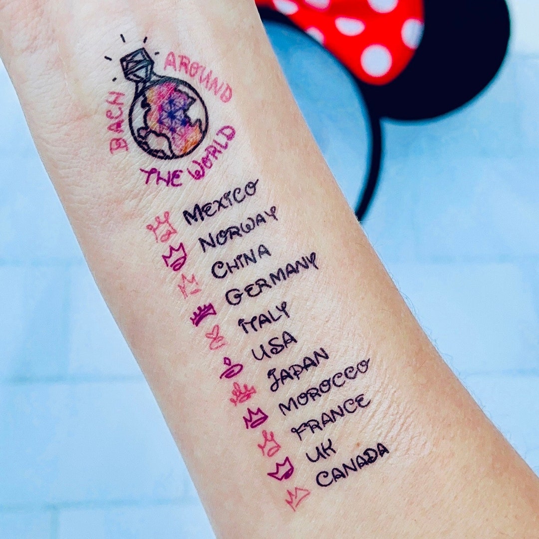 Drinking Around the World Passport Temporary Tattoo Epcot World ...
