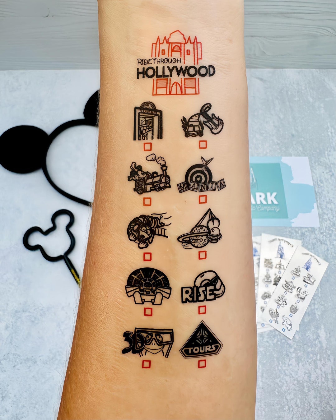 Ride Through Hollywood Studios Checklist Temporary Tattoo - Thrill ...