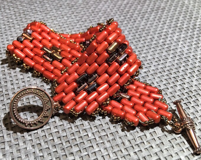Lava Red Rulla Beadweaving Rulla Beads Handmade Beaded - Etsy