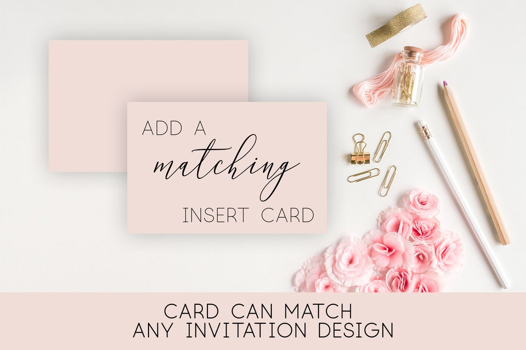 Matching Insert - Small Matching PRINTED Insert Card - Customize for ...