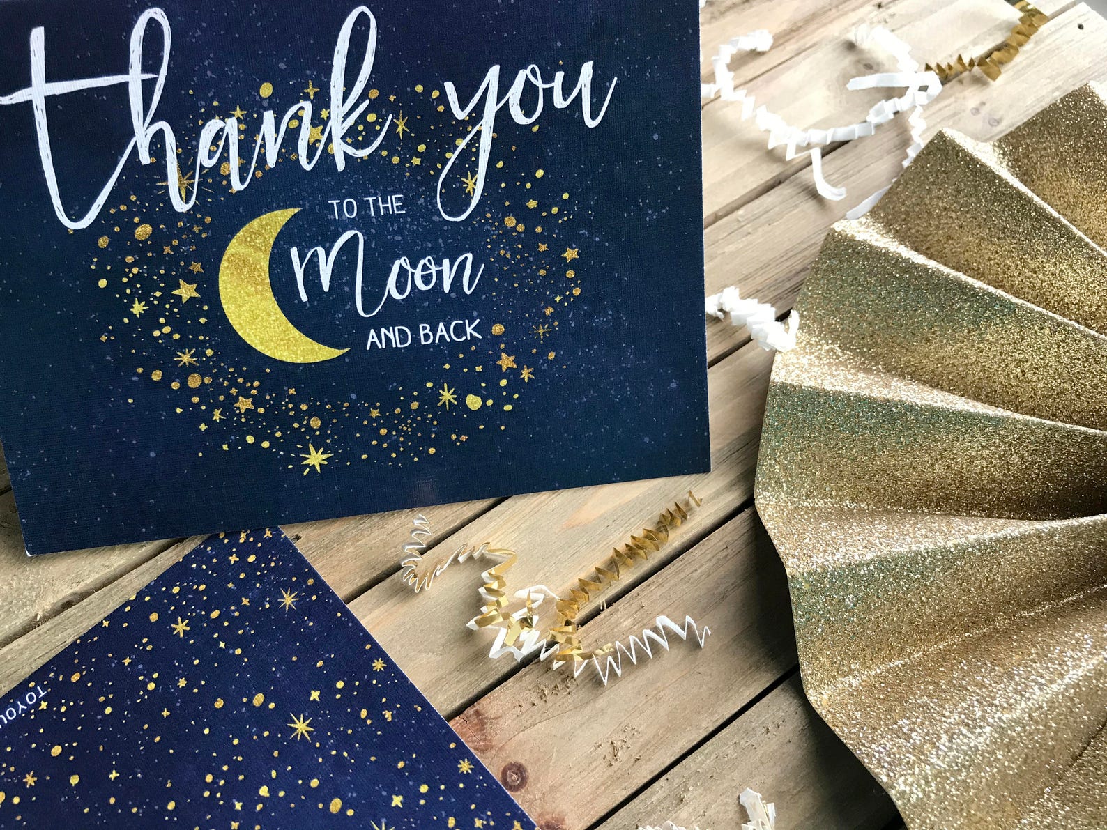 Thank You Card Thank You to the Moon and Back Moon and | Etsy
