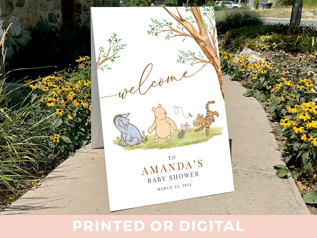 Winnie-the-pooh and Friends Baby Shower Welcome Sign Decorations ...
