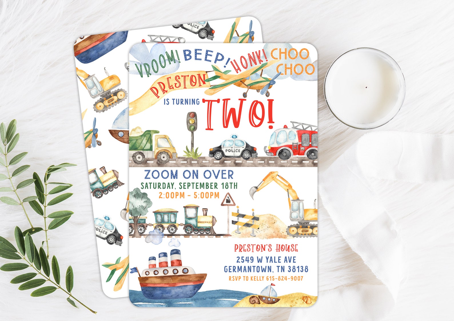Transportation Party Invitation Cars Train Boats Planes - Etsy