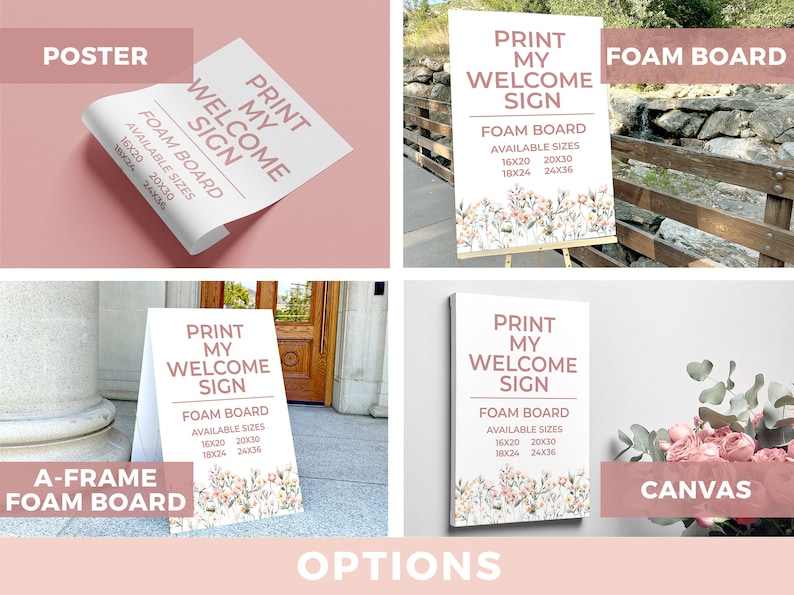 Welcome Sign Printing Service - Foam Board or Poster Print Your Design ...