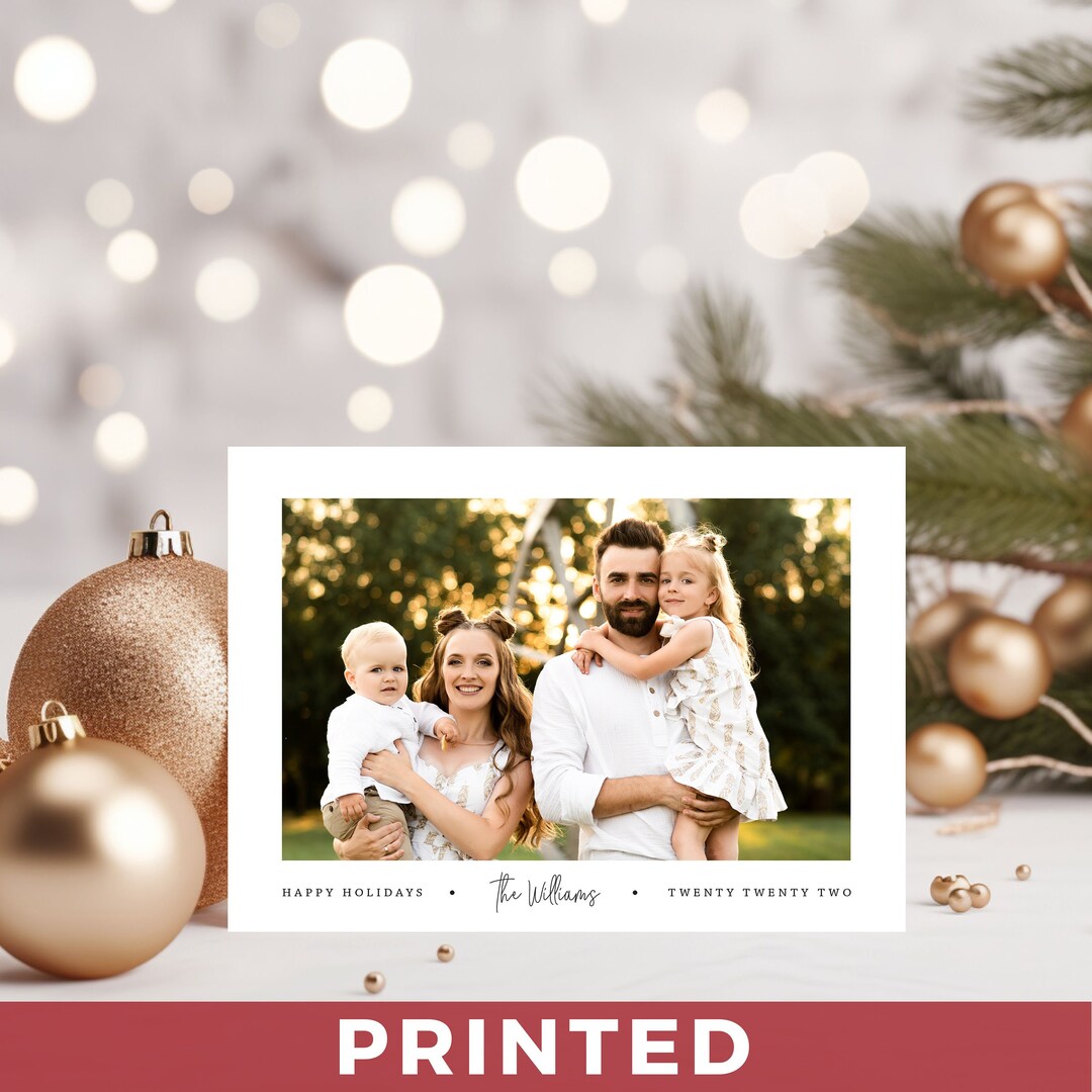 Minimal Happy Holidays Photo Cards Photo Christmas Cards Simple ...