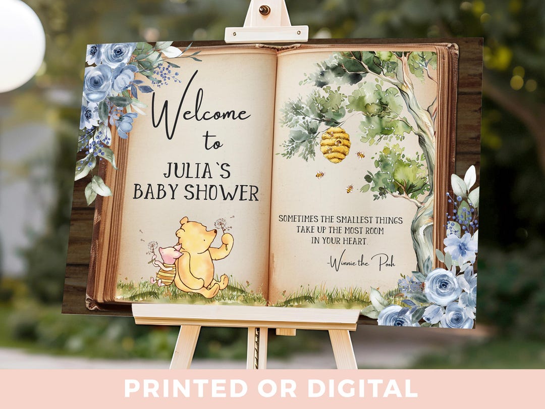 Winnie-the-pooh Baby Shower Welcome Sign Winnie the Pooh Welcome Sign ...