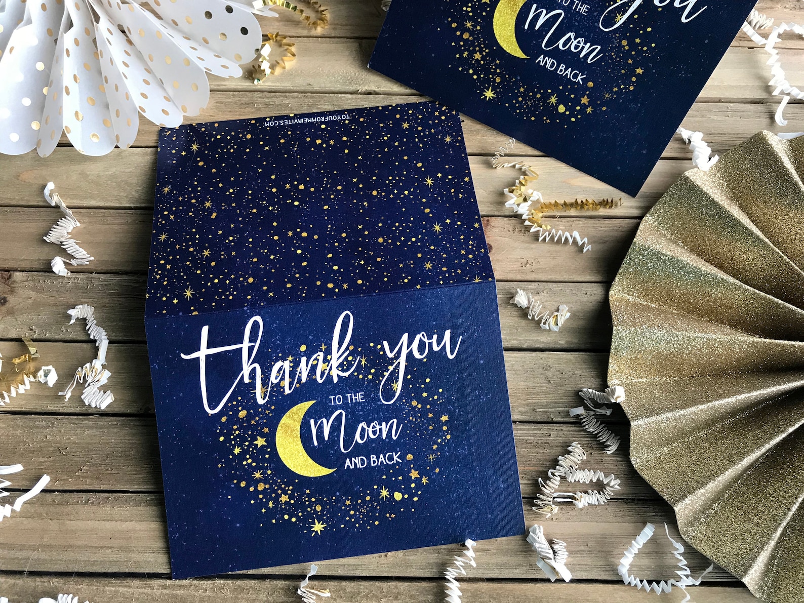 Thank You Card Thank You to the Moon and Back Moon and | Etsy
