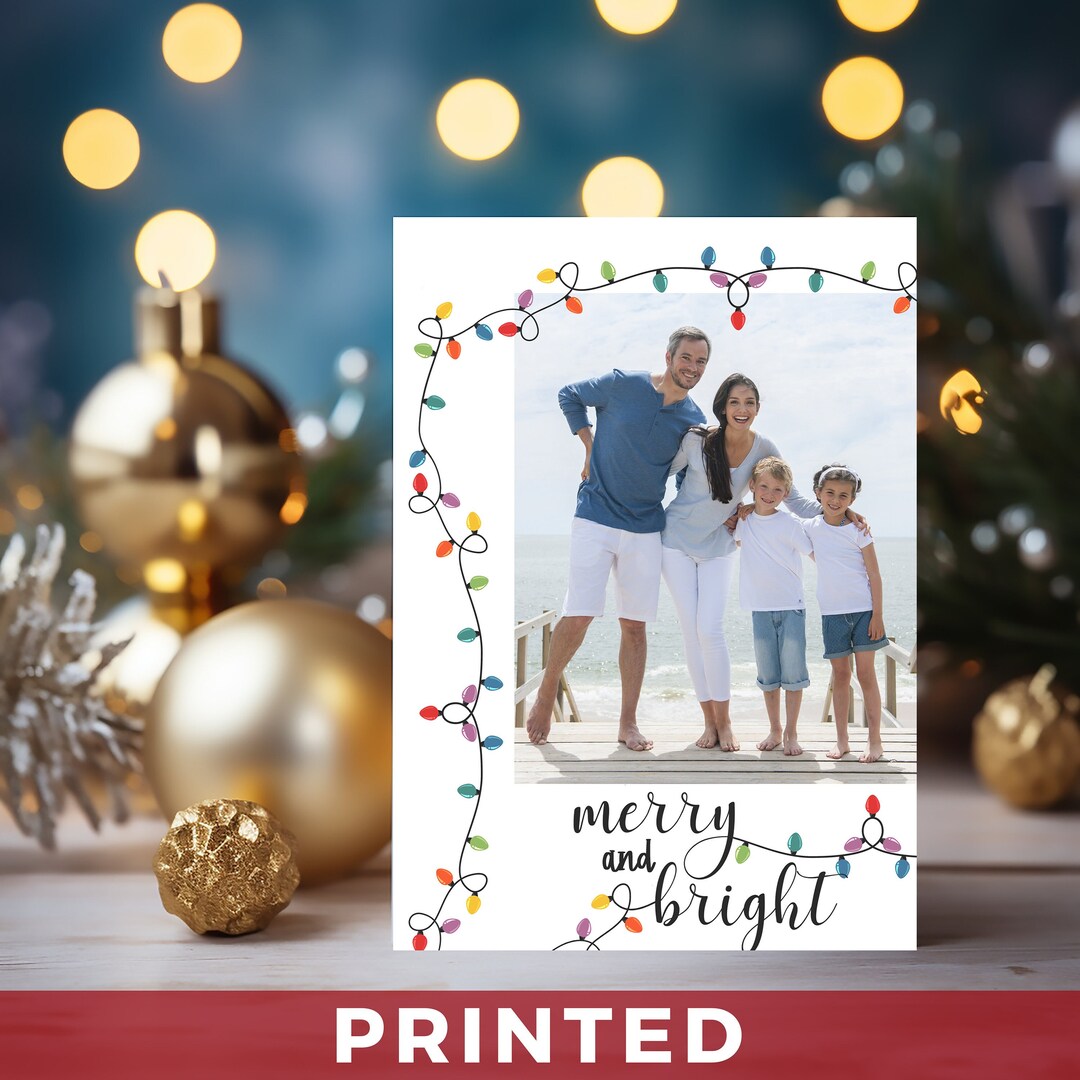 Merry and Bright Christmas Photo Cards Photo Holiday Cards PRINTED ...