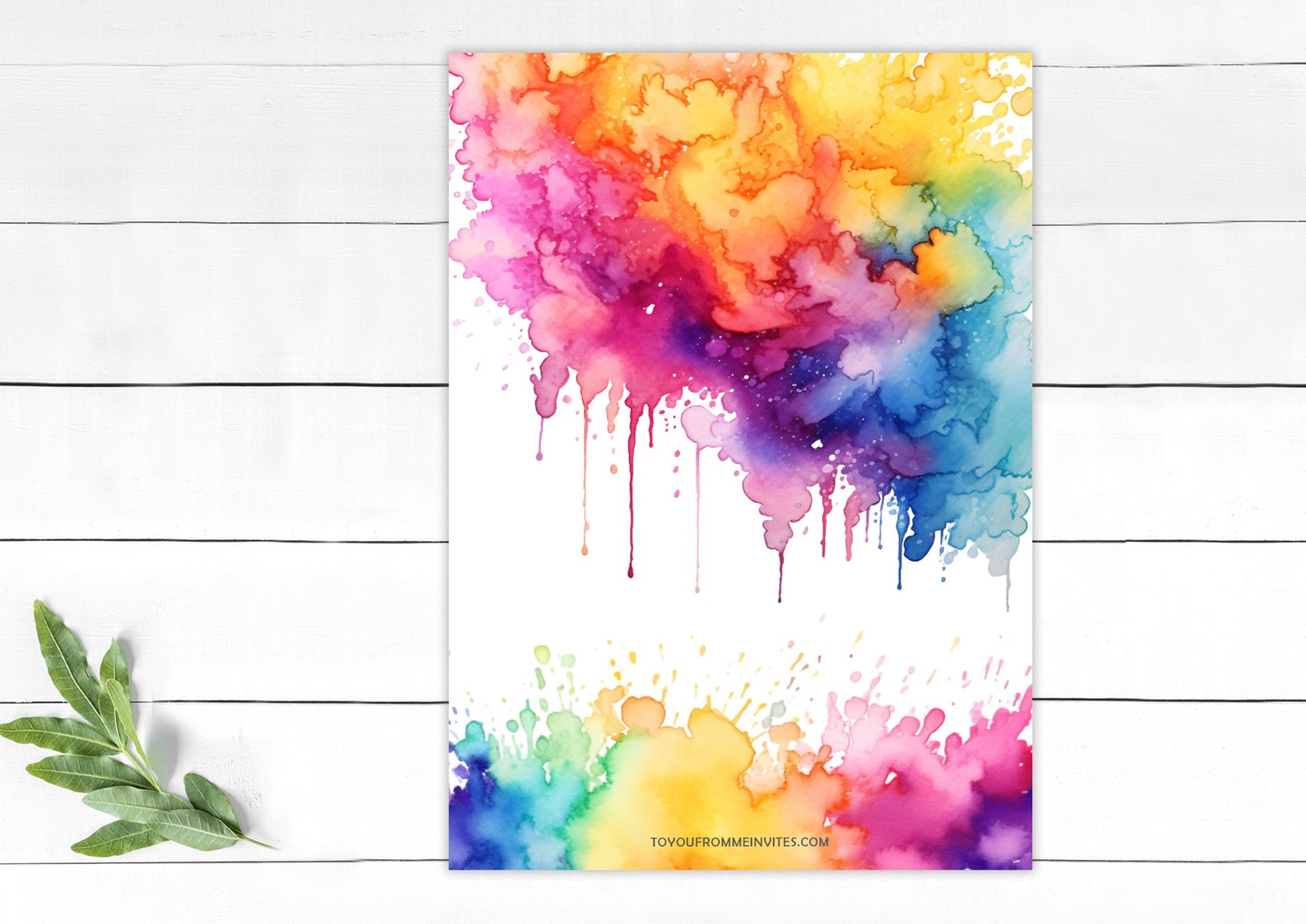 Splatter Art Party PRINTED Invitation - Painting Party Invite ...