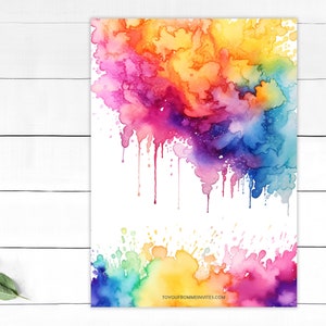 Splatter Art Party PRINTED Invitation - Painting Party Invite ...