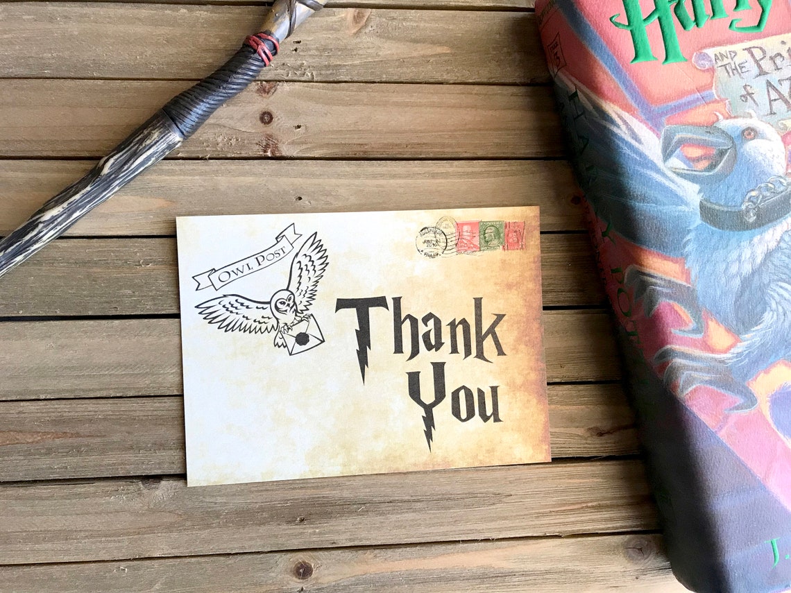 Wizard Party PRINTED Thank You Postcards Wizard Thank You | Etsy