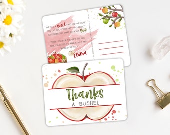 Apple Thank You Card - Etsy