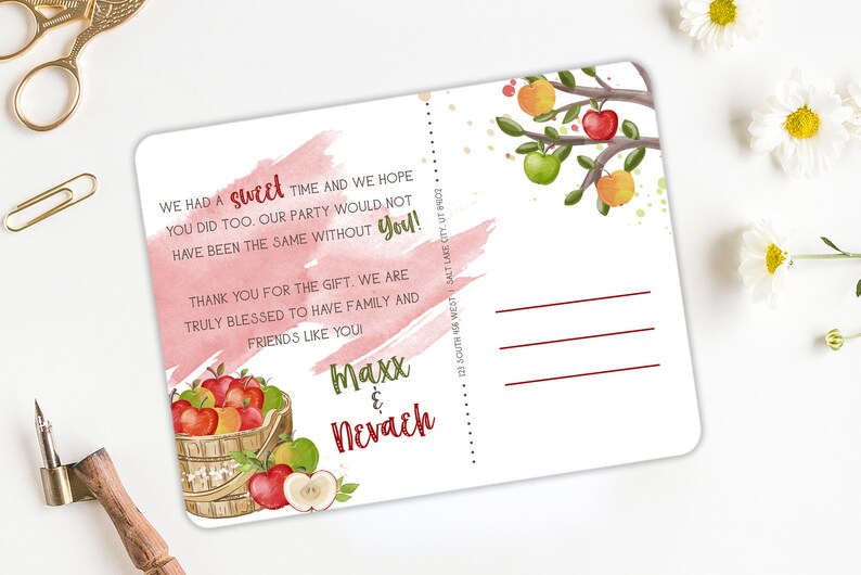 Apple Birthday Invitation Apple Joint Birthday Party - Etsy