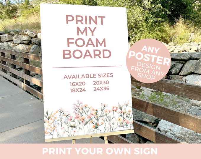Custom Baby Shower Foam Board Poster Sign, Baby Shower Custom Printing ...
