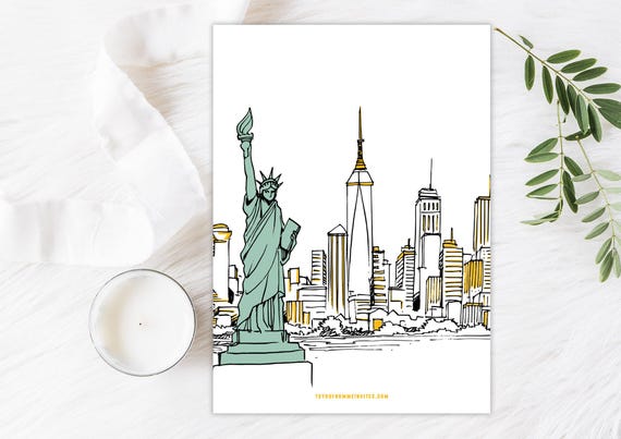 Statue Of Liberty Birthday Invitation