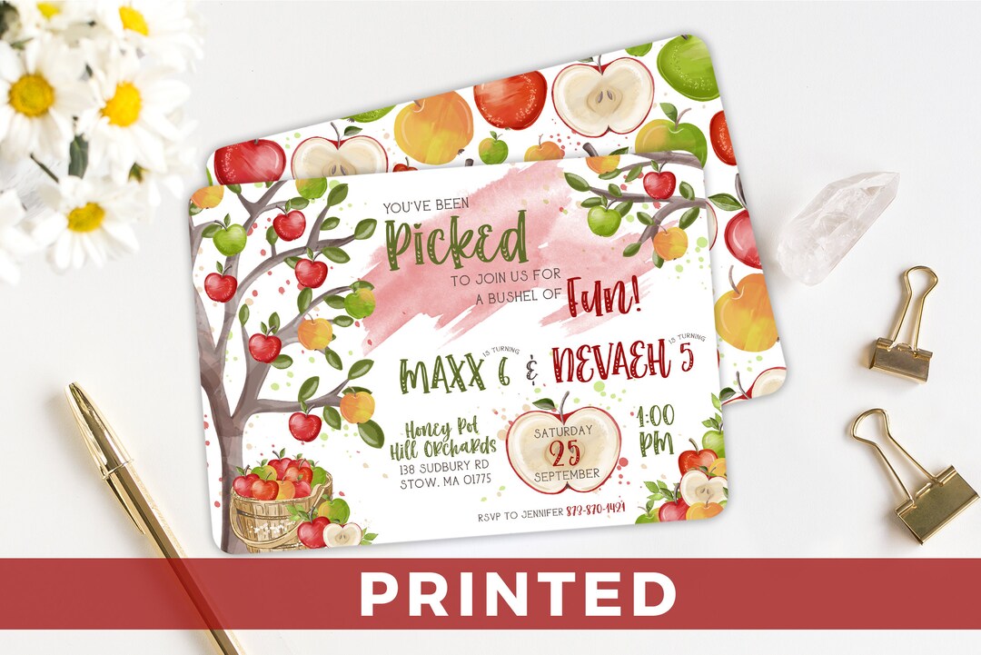 Apple Birthday Invitation Apple Joint Birthday Party Invitation Apple ...