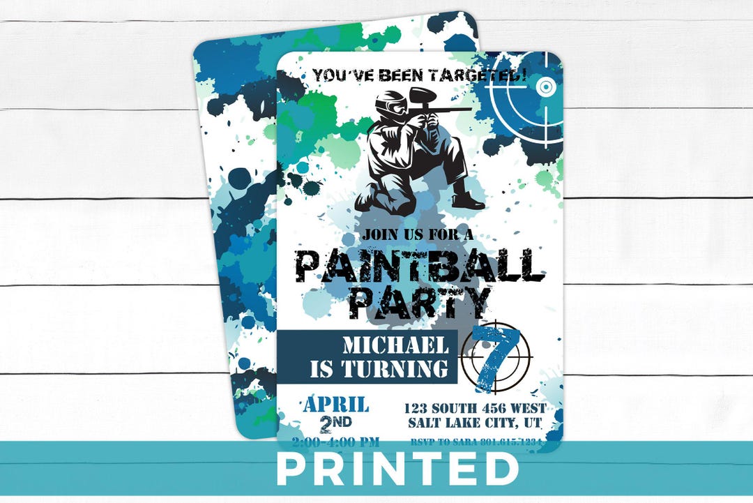Paintball Party Invitation - Paintball Birthday Party - You've Been ...