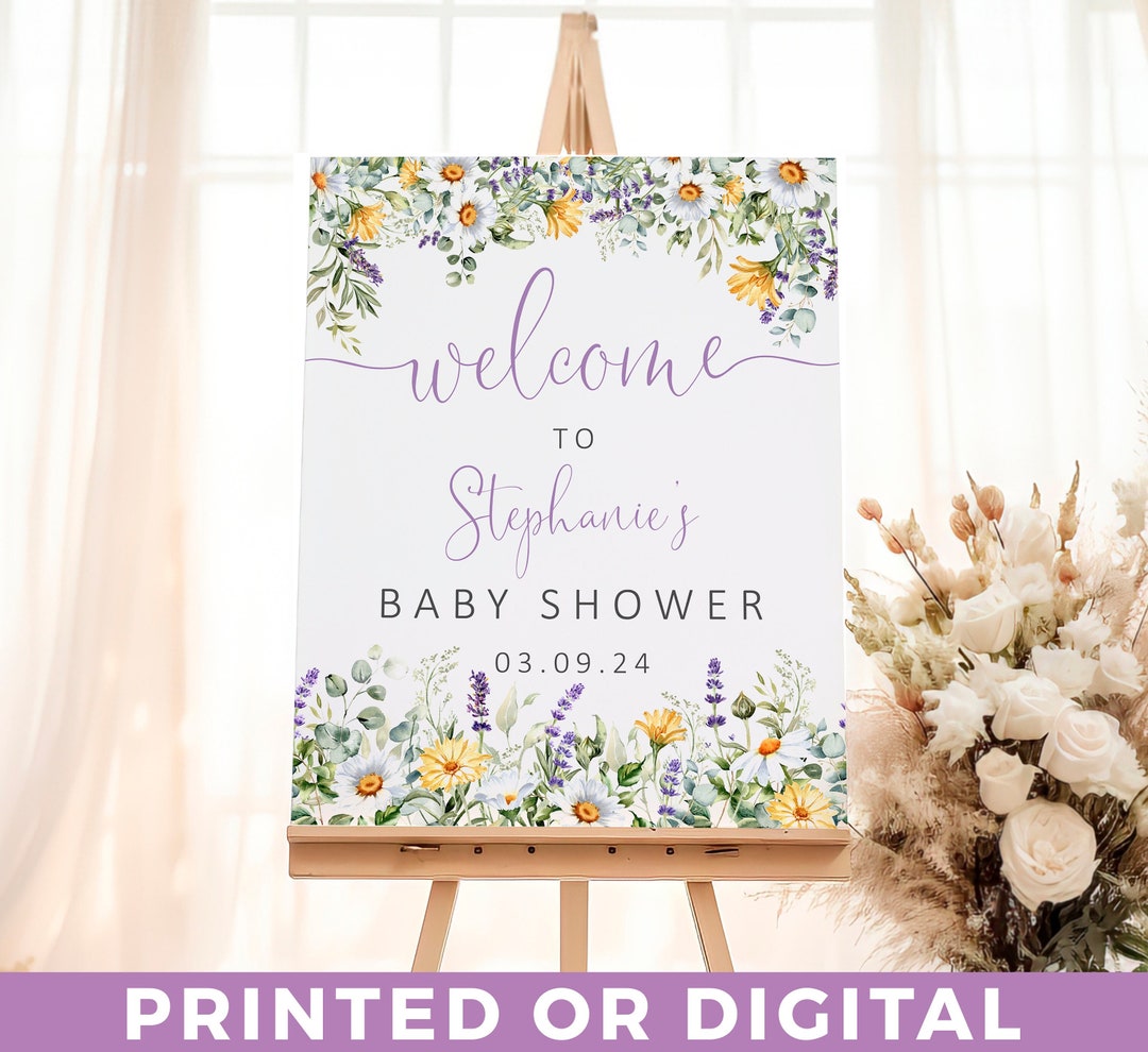 Wildflower Baby Shower Welcome Sign Spring Wildflower Welcome Baby ...