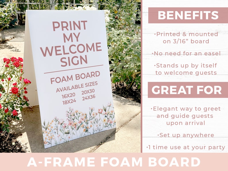 Welcome Sign Printing Service - Foam Board or Poster Print Your Design ...