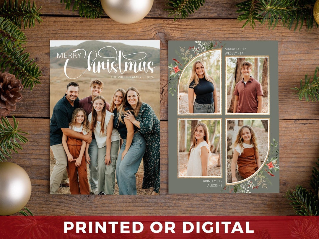 Merry Christmas Photo Cards - Family Photo Holiday Cards - PRINTED ...