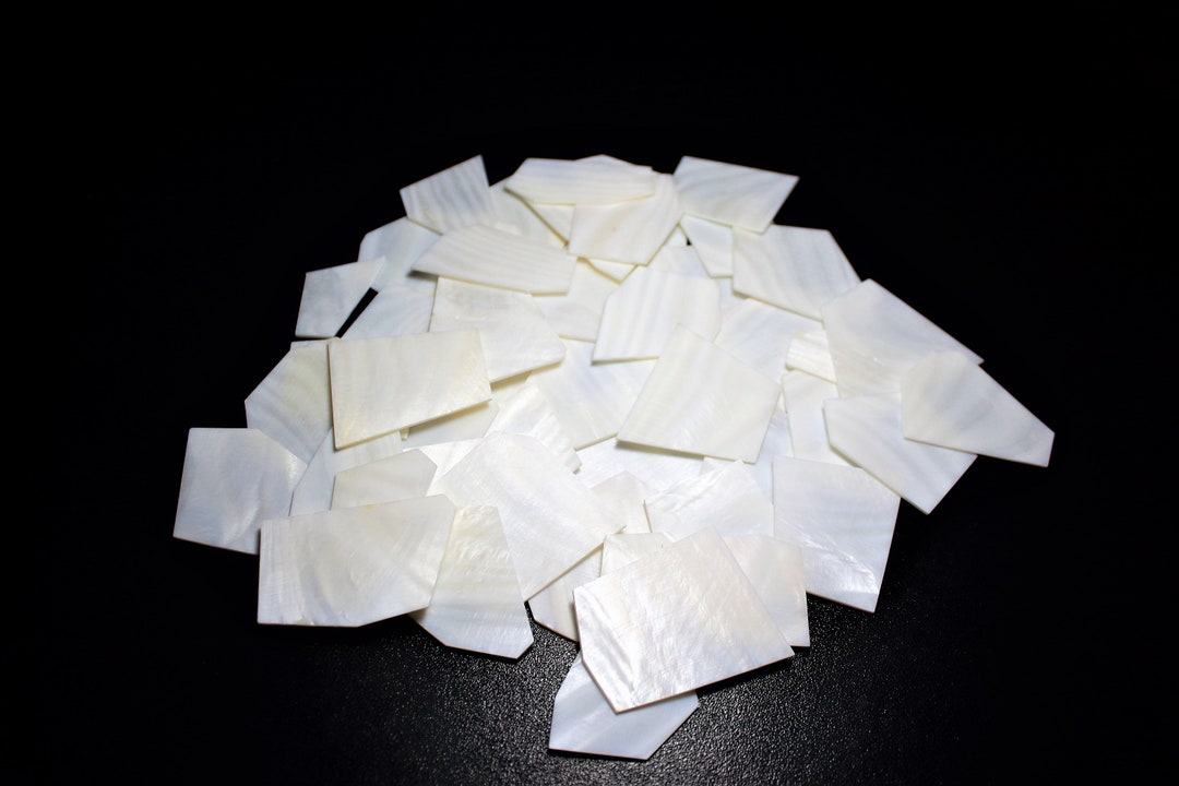 1oz White Fresh Water Pearl Shell Blanks Inlay Material Thickness 0.050 ...