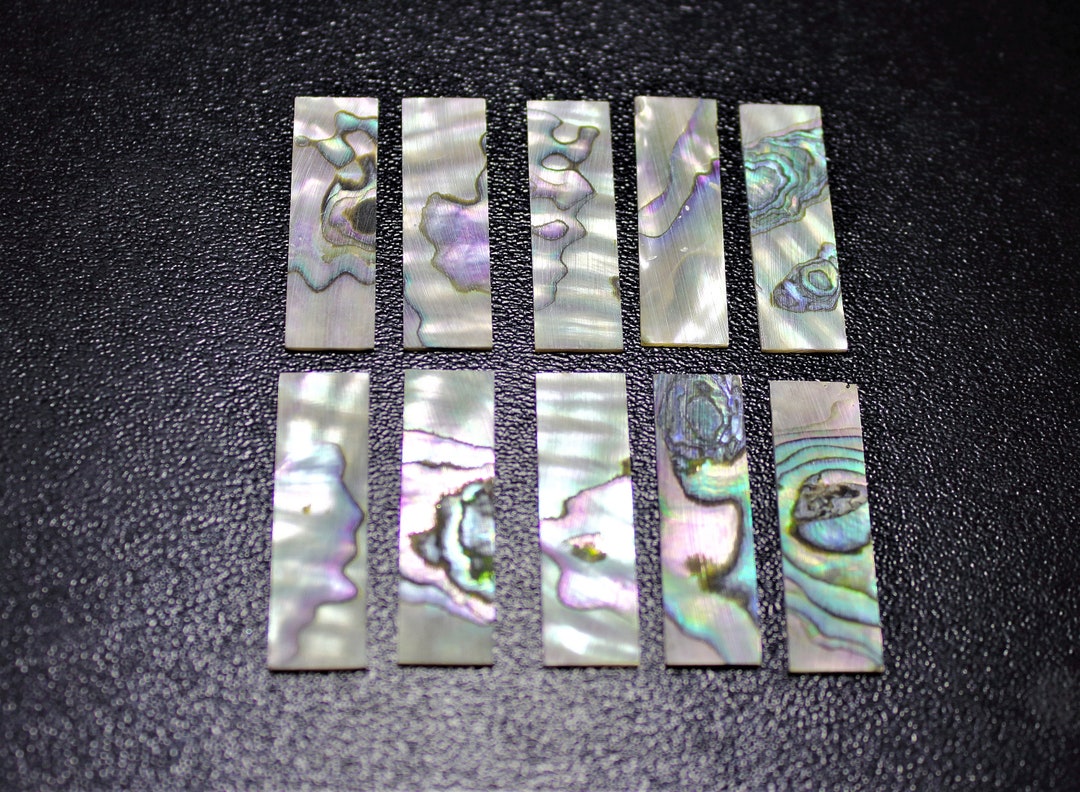 10pcs Inlay Material Green Abalone Shell Blanks Size 29 Mm X 9.0mm X 1 ...