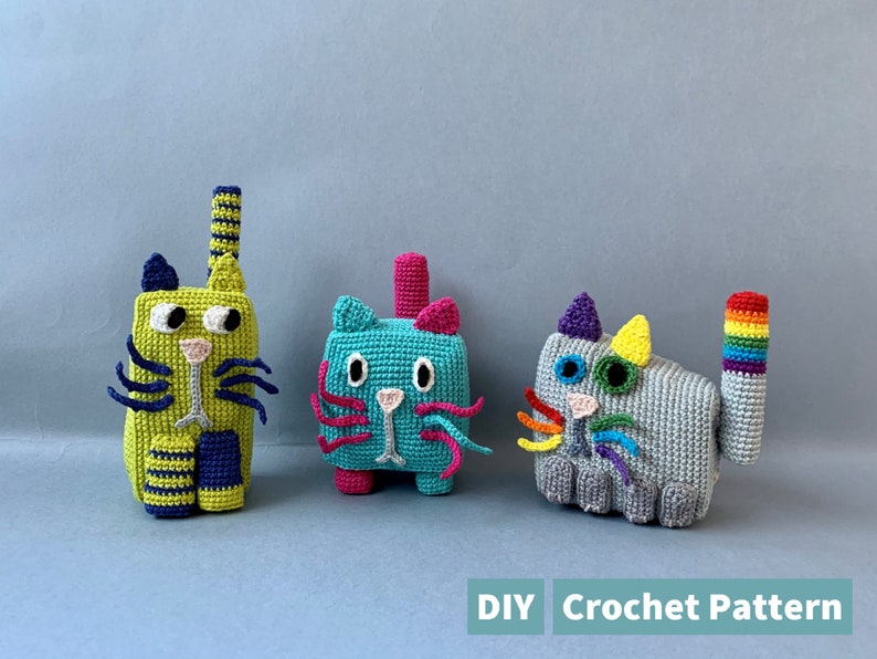 Crochet Pattern Cubicat Cat Crochet Pattern (amigurumi Cat Pattern ...