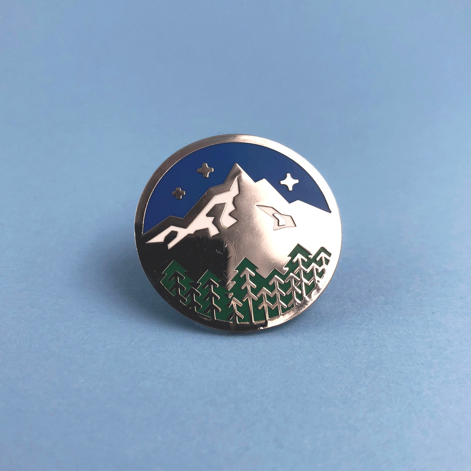 Mountain and Trees Badge Go Exploring Pin Awesome Custom - Etsy UK