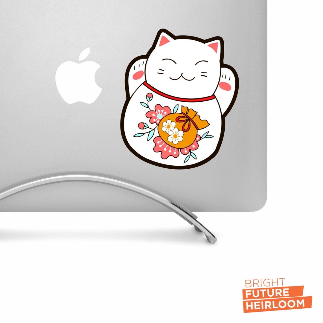 Maneki Neko Cat - High-quality Printed Vinyl Decal Aesthetic Stickers ...