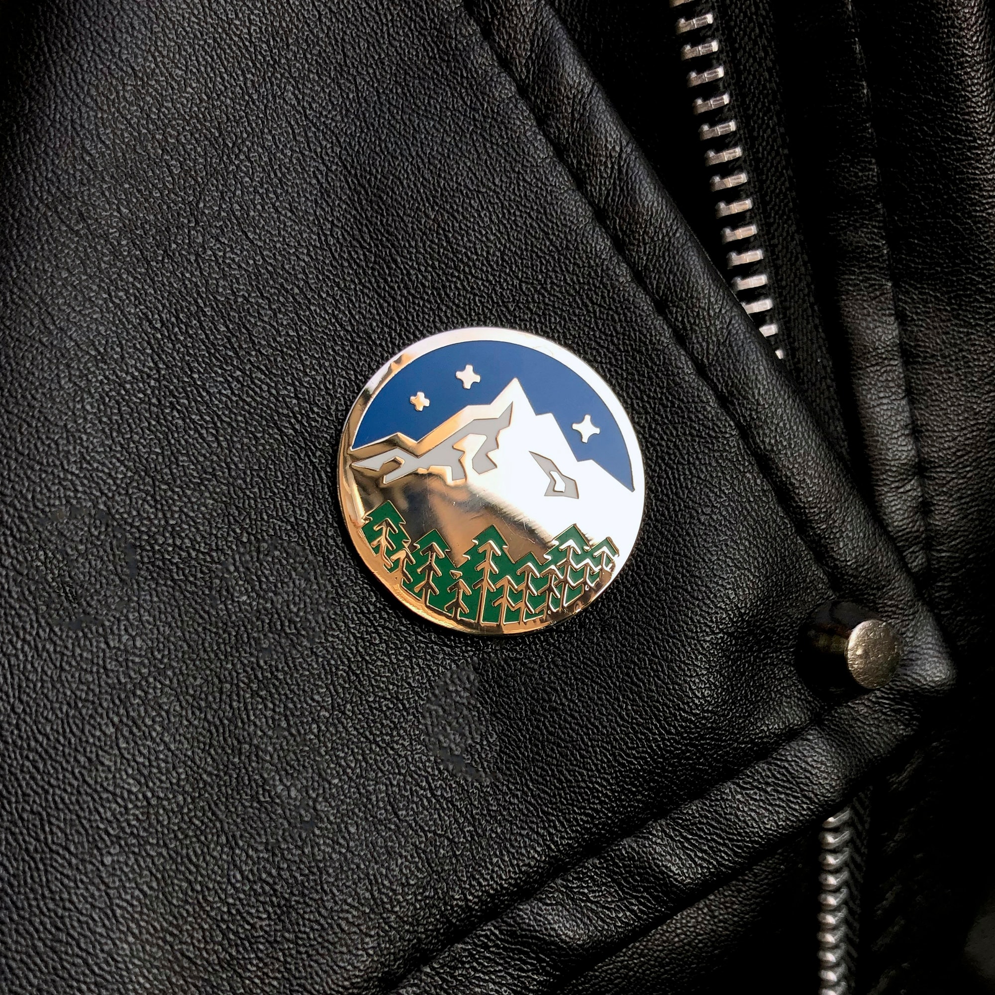 Mountain and Trees Badge - Go Exploring Pin Awesome Custom Soft Enamel ...