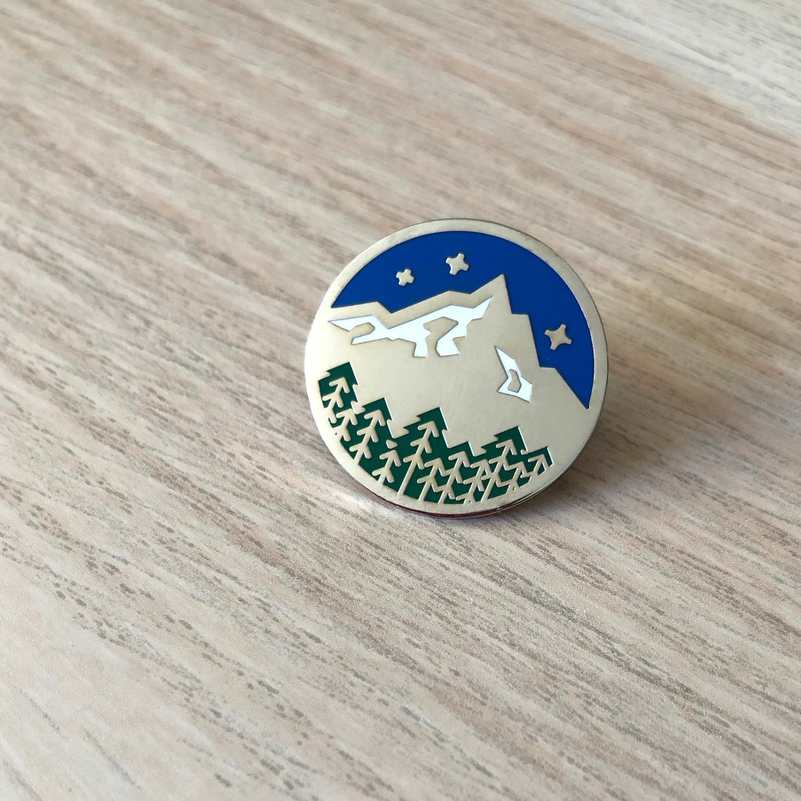Mountain and Trees Badge - Go Exploring Pin Awesome Custom Soft Enamel ...