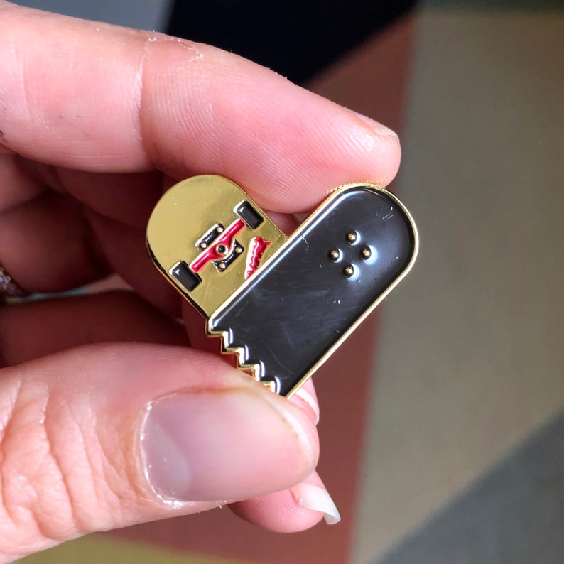 Broken Skateboard Heart Pin Super Awesome Custom Soft Enamel - Etsy