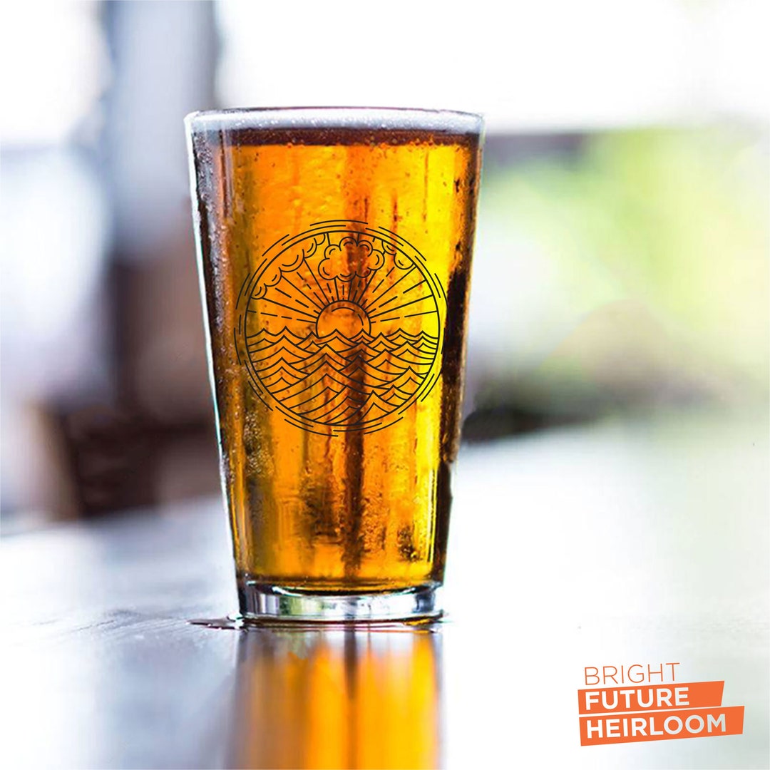 Sun and Waves 02 - Full Color Printed Pint Glass - the Best Custom ...