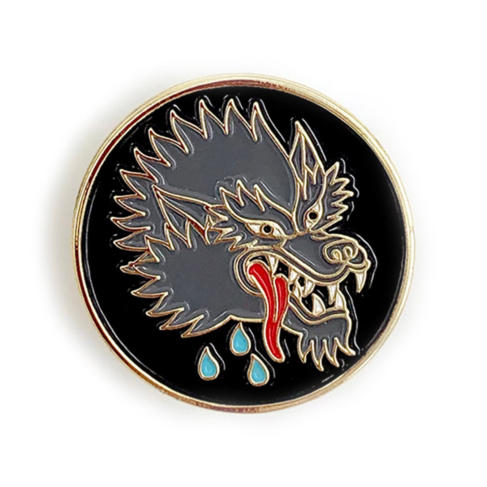 Scary Tattoo Style Wolf Pin Super Awesome Custom Soft Enamel Pin. Cute ...