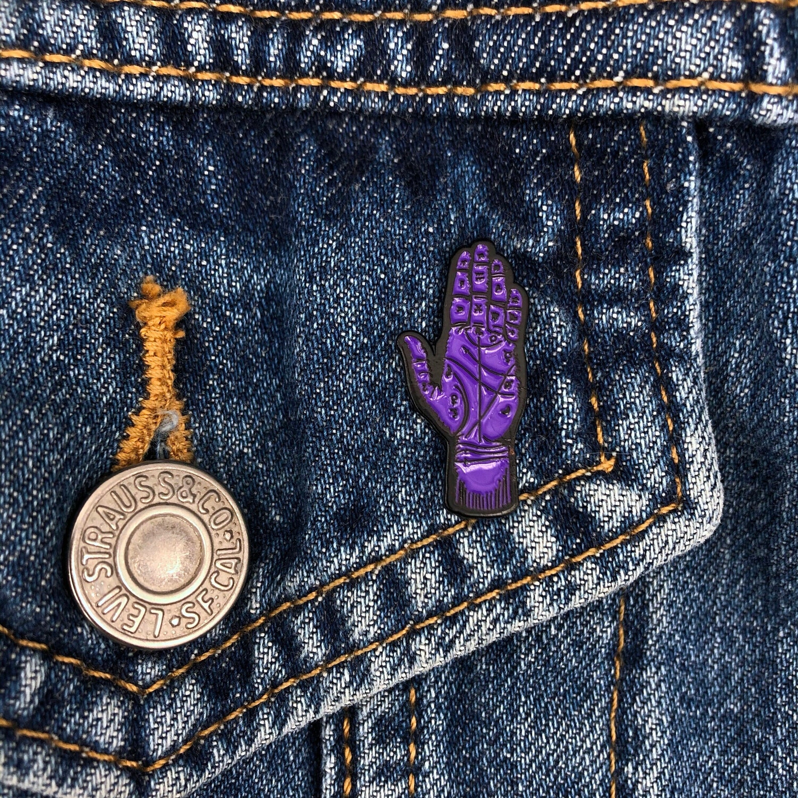 Purple Palmistry Hand Super Awesome Custom Soft Enamel Pin. Cute Enamel ...