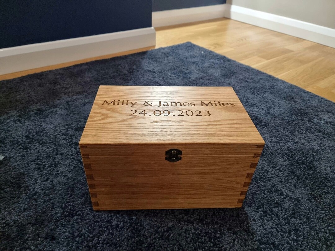 Handmade Solid Oak Memory Box Jewelry Box Keepsake Box Dovetail Joints ...