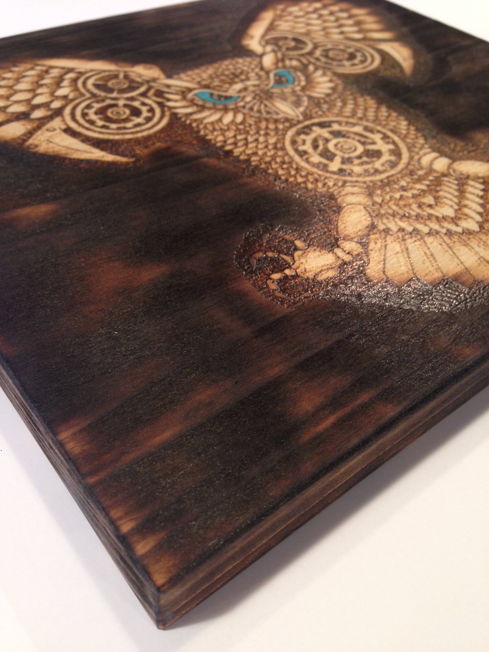 Steampunk Owl Wood Burned Art Pyrography Artwork Wooden Owl - Etsy