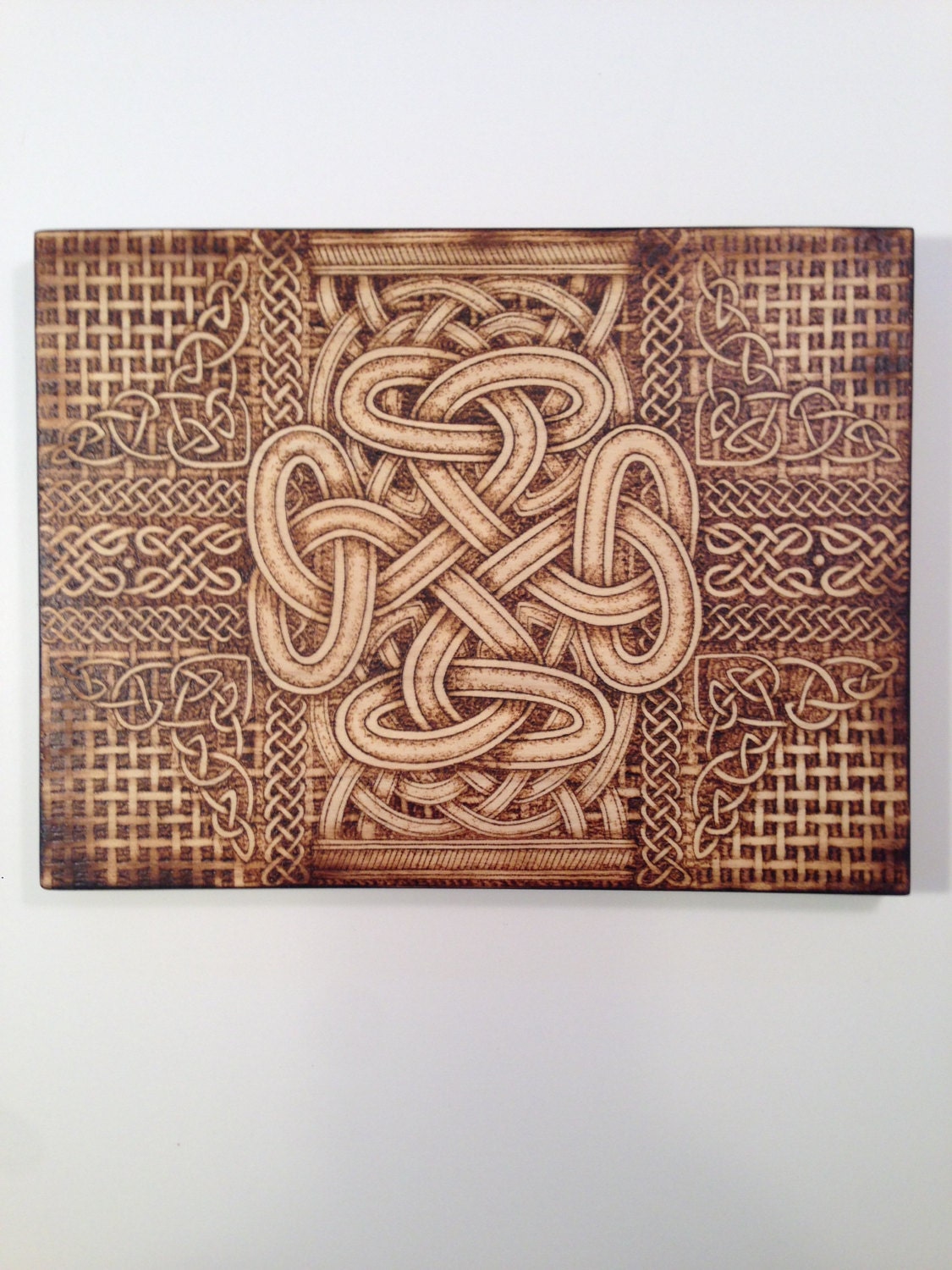 Celtic Knot Design Wood Burned Art Pyrography Celtic - Etsy