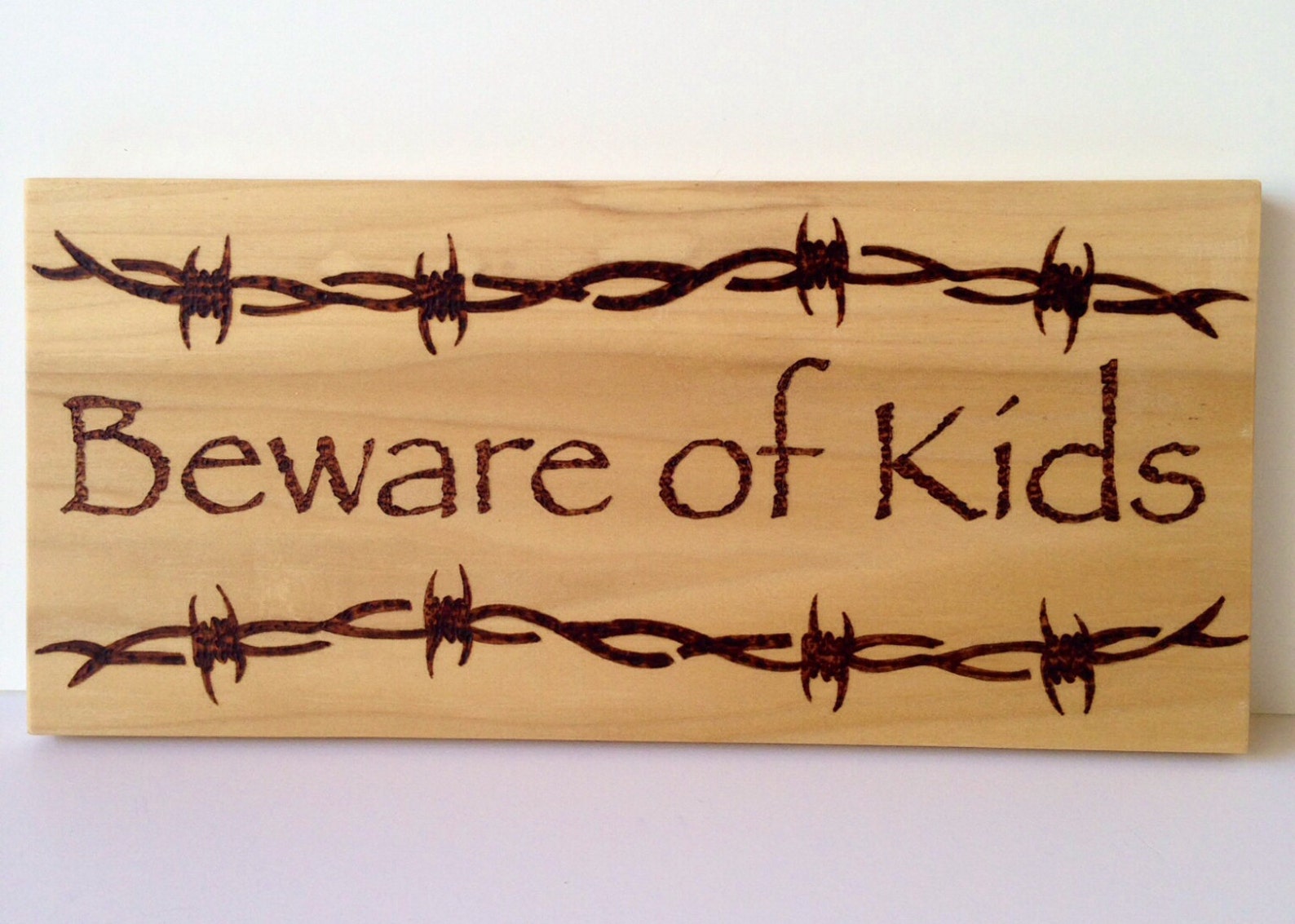 Beware of Kids Wood Sign Funny Wood Sign Wood Burned Sign - Etsy