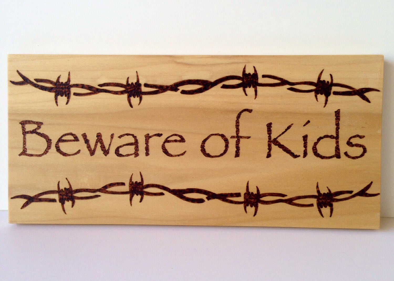 Beware of Kids Wood Sign Funny Wood Sign Wood Burned Sign - Etsy