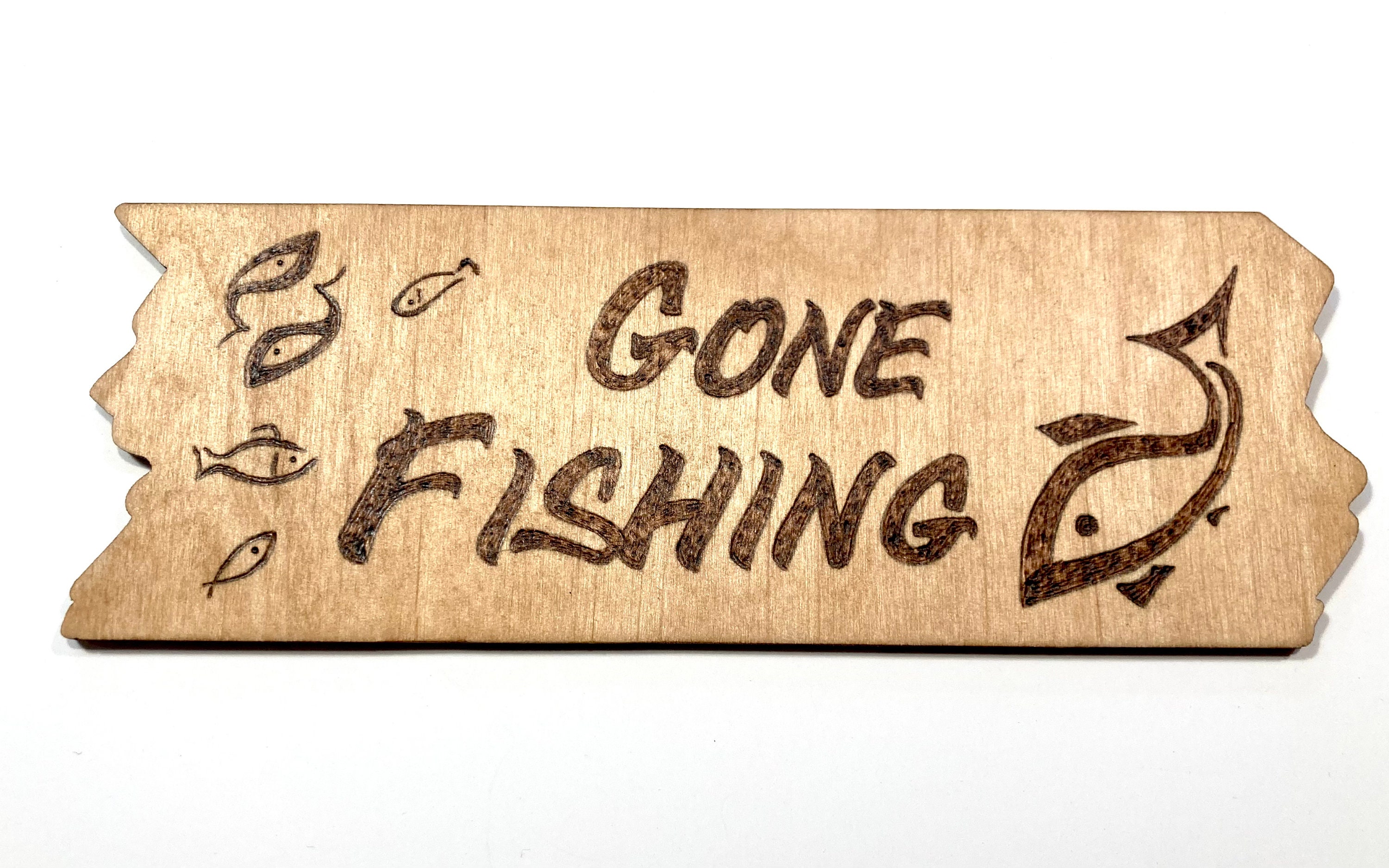Gone Fishing Rustic Sign