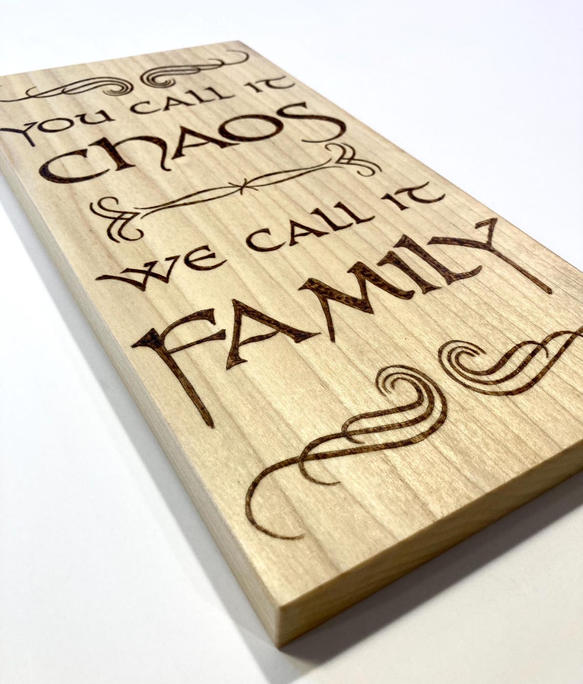 Wood Burned Family Sign: Funny Chaos Quote, Poplar Wood - Etsy
