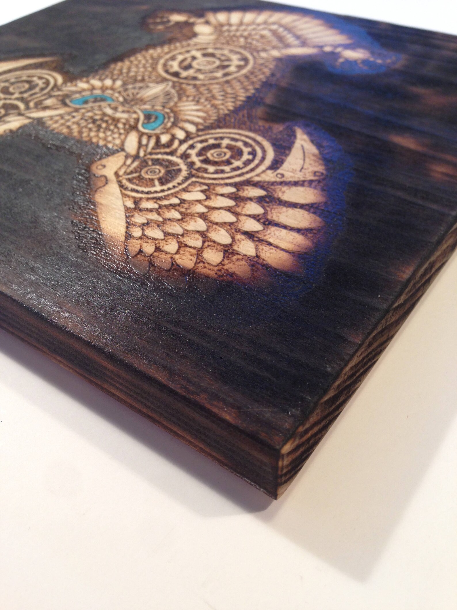 Steampunk Owl Wood Burned Art Pyrography Artwork Wooden Owl - Etsy