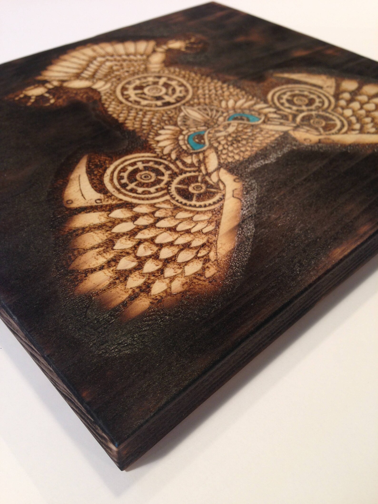 Steampunk Owl Wood Burned Art Pyrography Artwork Wooden Owl - Etsy