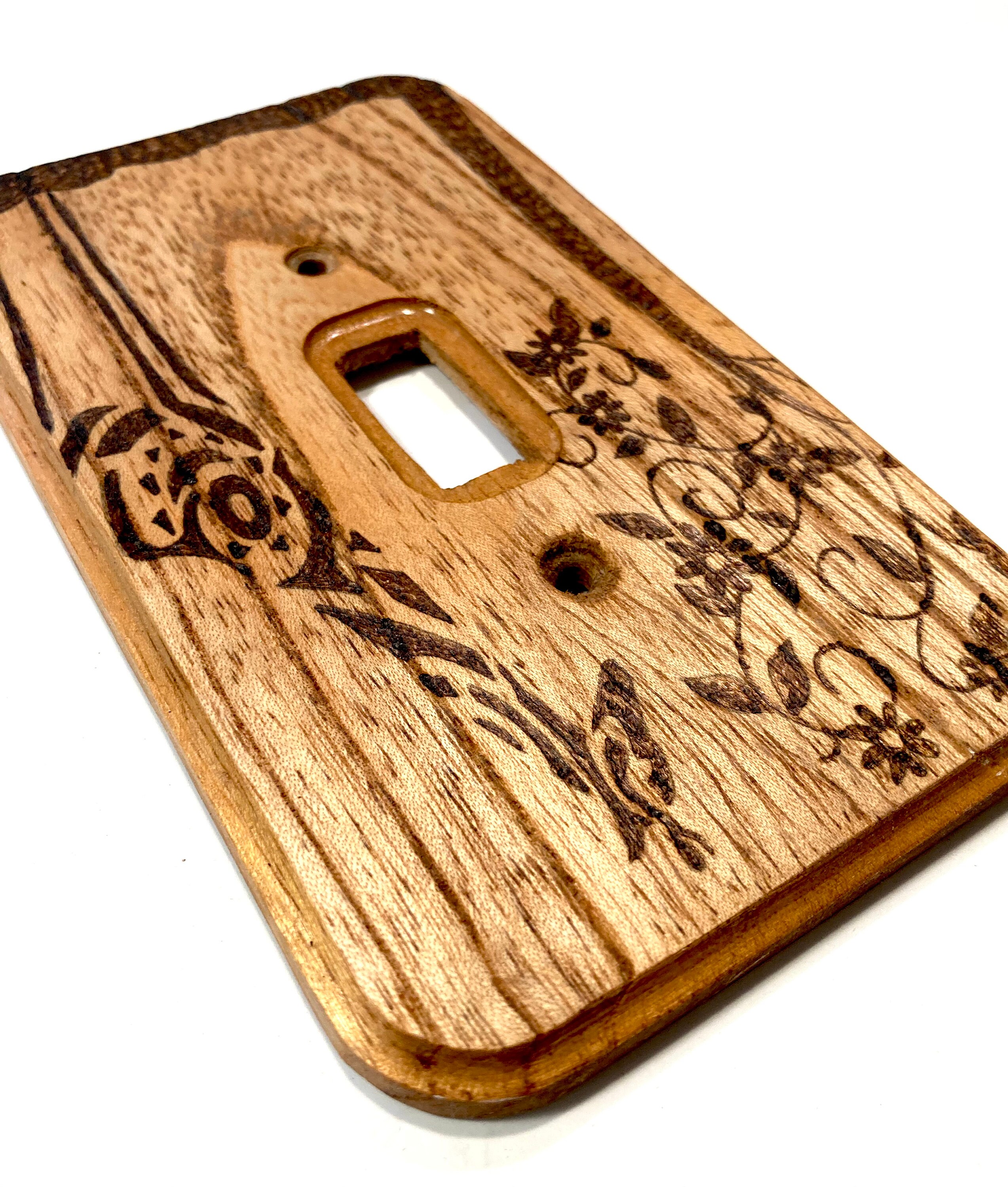 Giraffe Wood Single Toggle Switch Plate Wood Burned Light Switch Cover ...